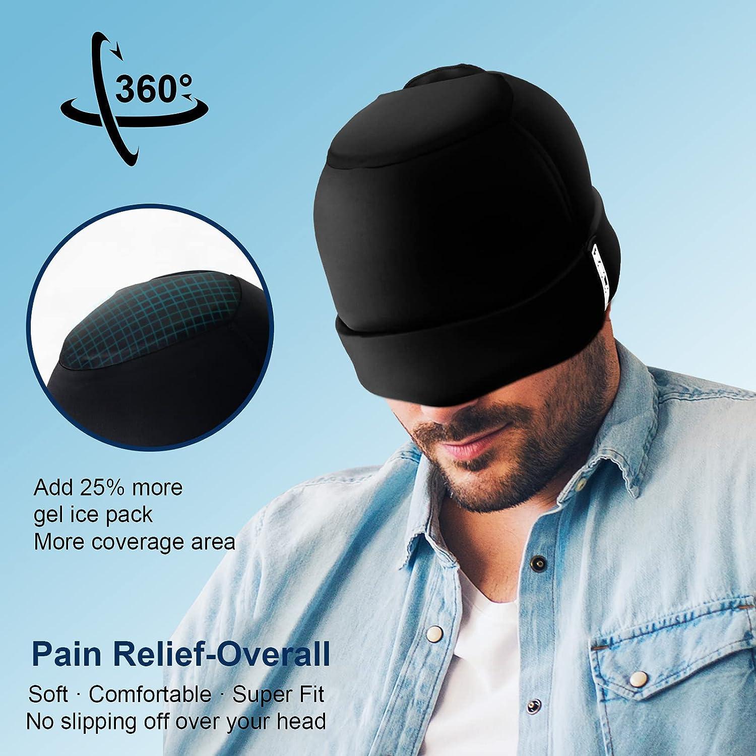 ZELIER Migraine Relief Cap - Double Layered Head Gel Ice Hat for ...