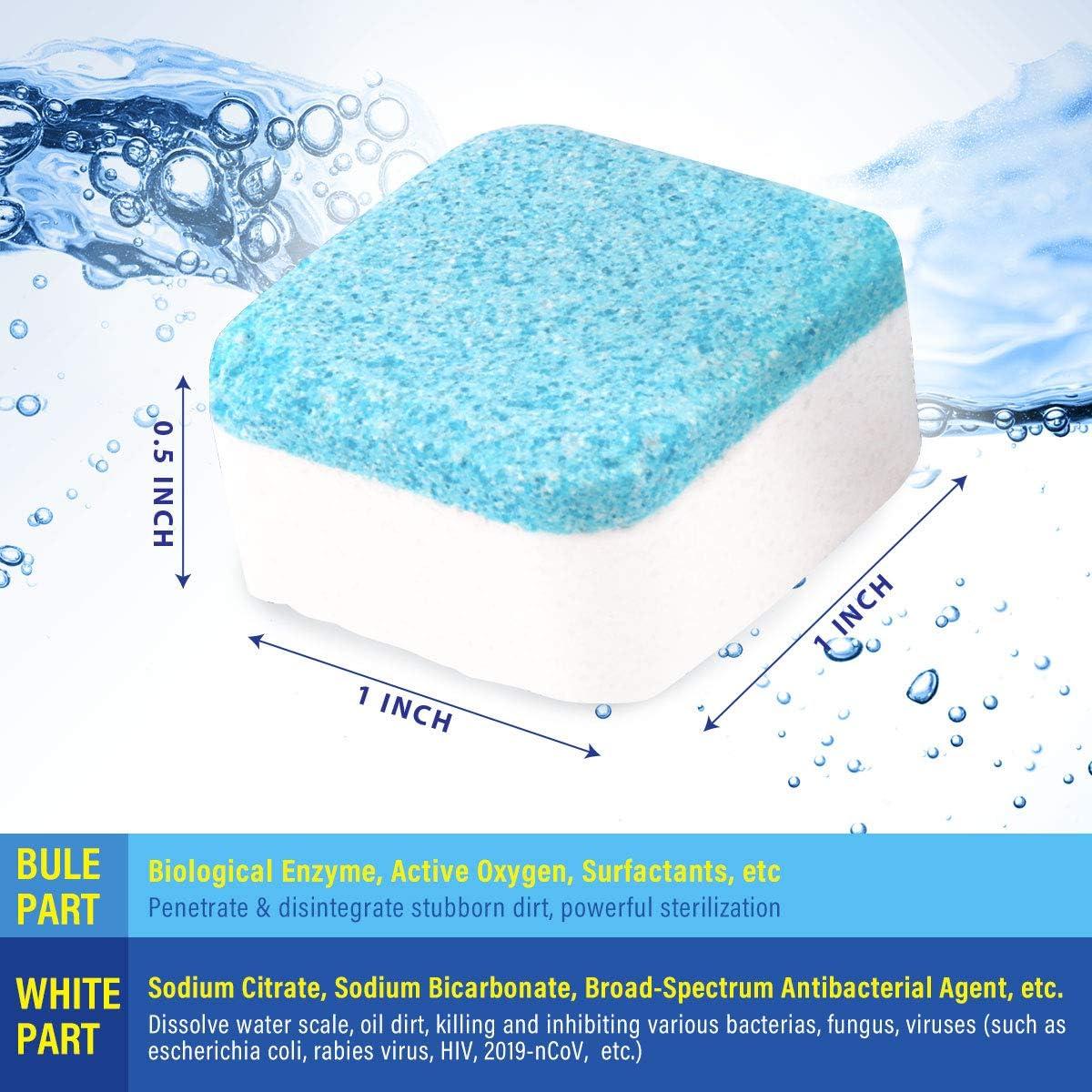 HIWILL Washing Machine Cleaner Tablets - 32 Deep Cleaning Effervescent ...