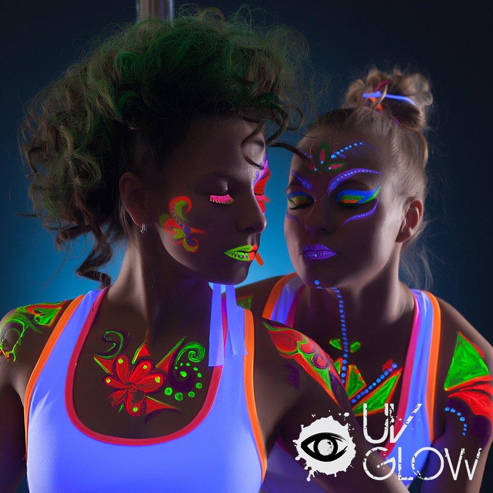 Uv Glow Blacklight Face and Body Paint Set - 8 Tubes 0.34oz - Neon ...