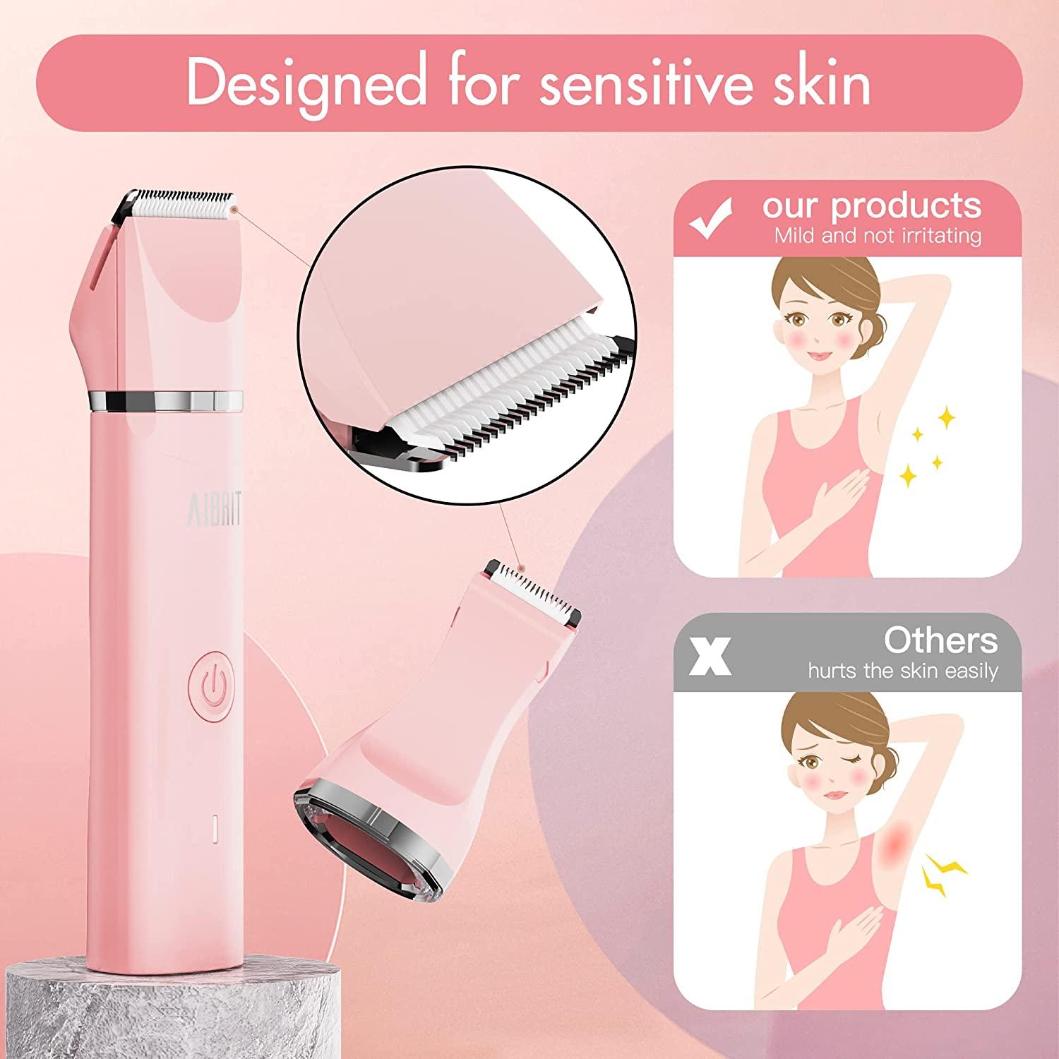 2-in-1 Electric Bikini Trimmer for Women - Painless Hair Removal Razor ...