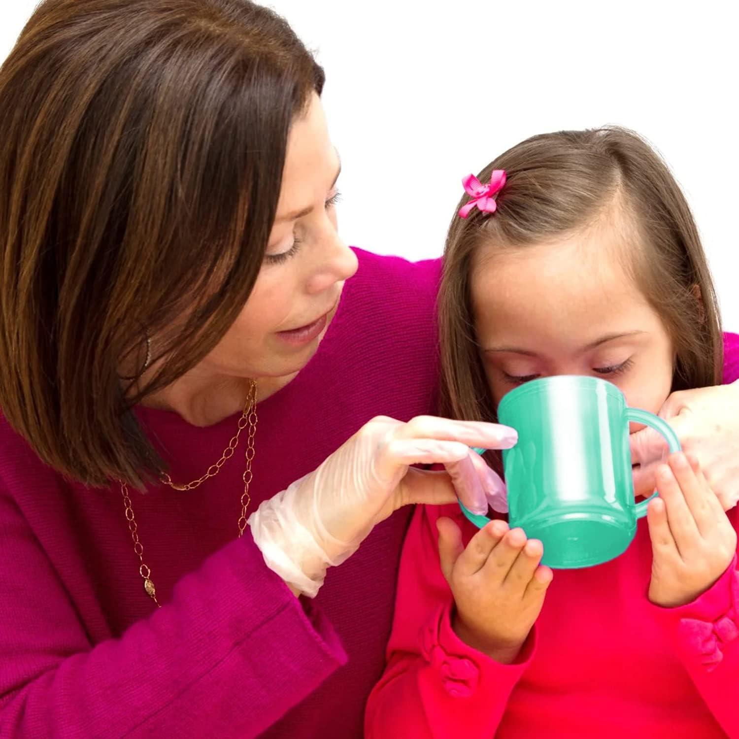 TalkTools Recessed Lid Cup with Handles - Green (2 Lids) | Therapy Cups ...