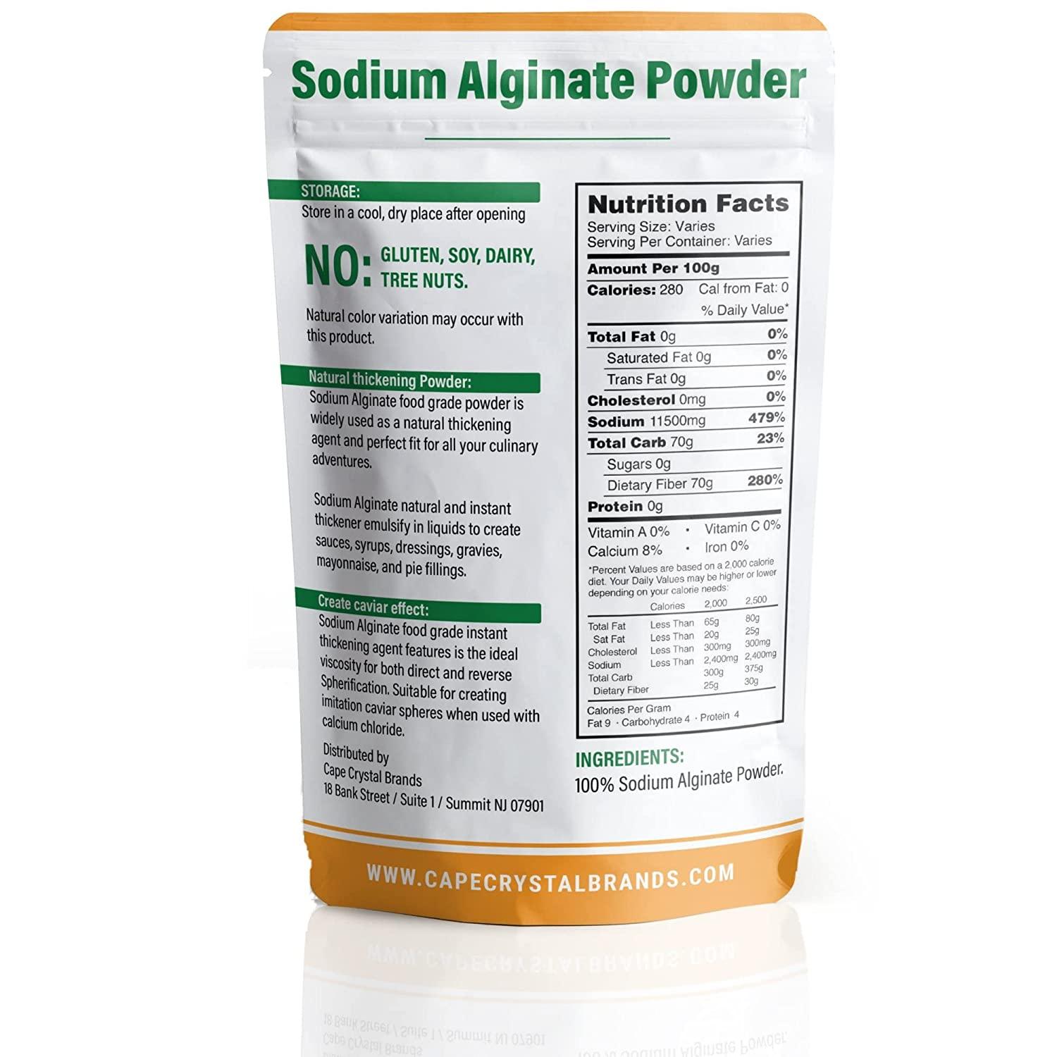 Sodium Alginate 100% Food Grade | Natural Thickening Powder & Gelling ...