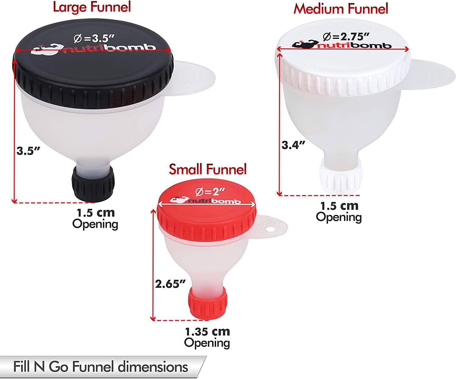 Nutribomb Medium Fill N Go - Protein Funnel - Supplement Funnel - Water ...