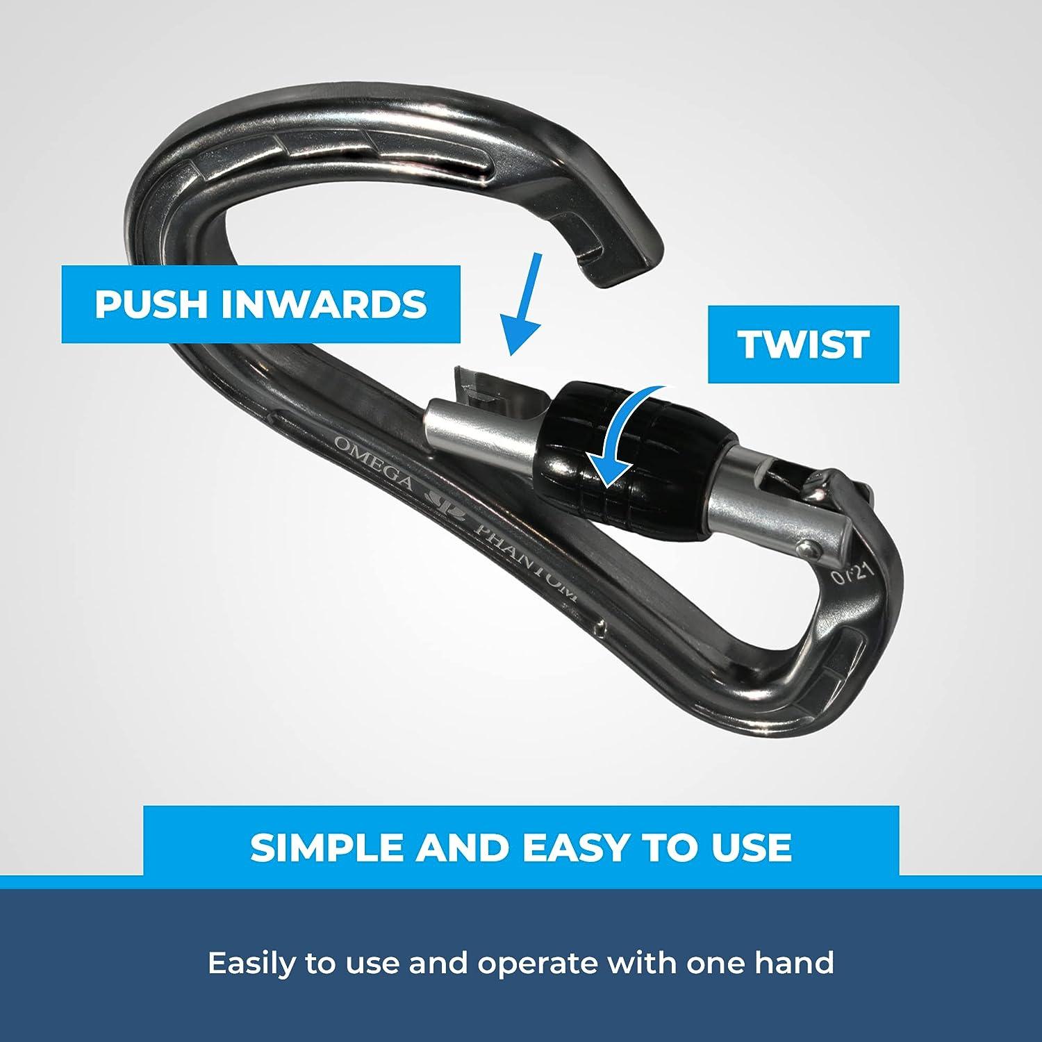 Rock-N-Rescue 20-Foot Webbing and Carabiner Combo - Heavy-Duty Nylon ...