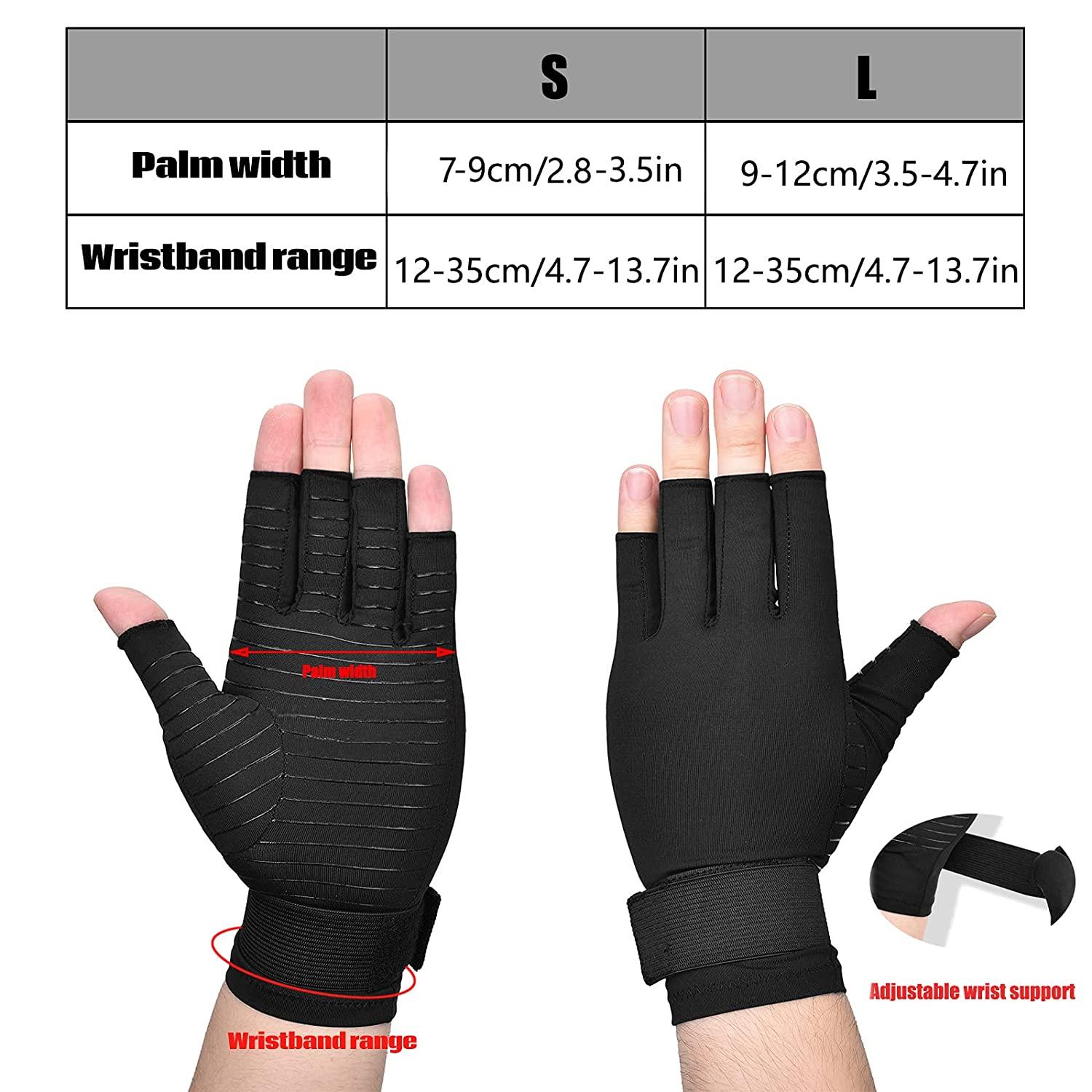 Copper Wrist Compression Arthritis Gloves - 1 Pair | Wrist Support ...