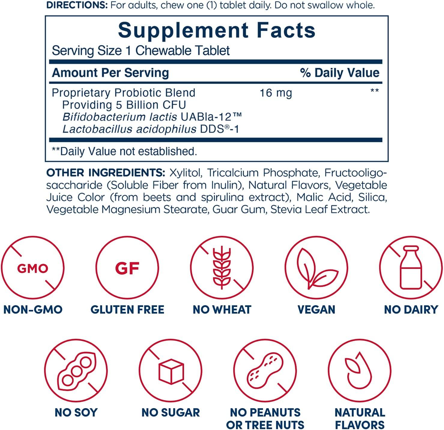 American Health Once Daily Grape Probiotic - 5 Billion CFU, 60 Chewable ...