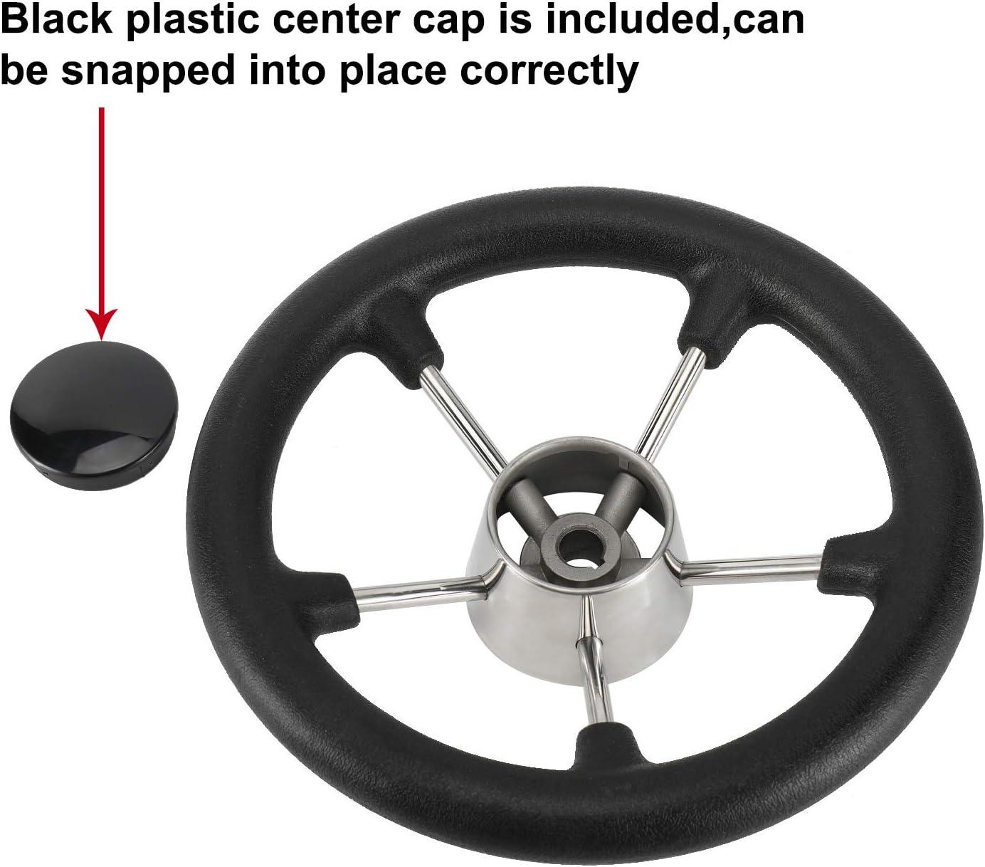 DasMarine 11 5-Spoke Stainless Steel Boat Steering Wheel - 25 Degree ...