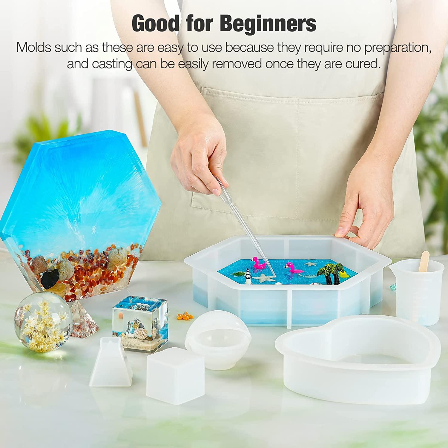 Resin Molds Silicone Kit - 8-in-1 Large Molds for Epoxy Resin - Ideal ...