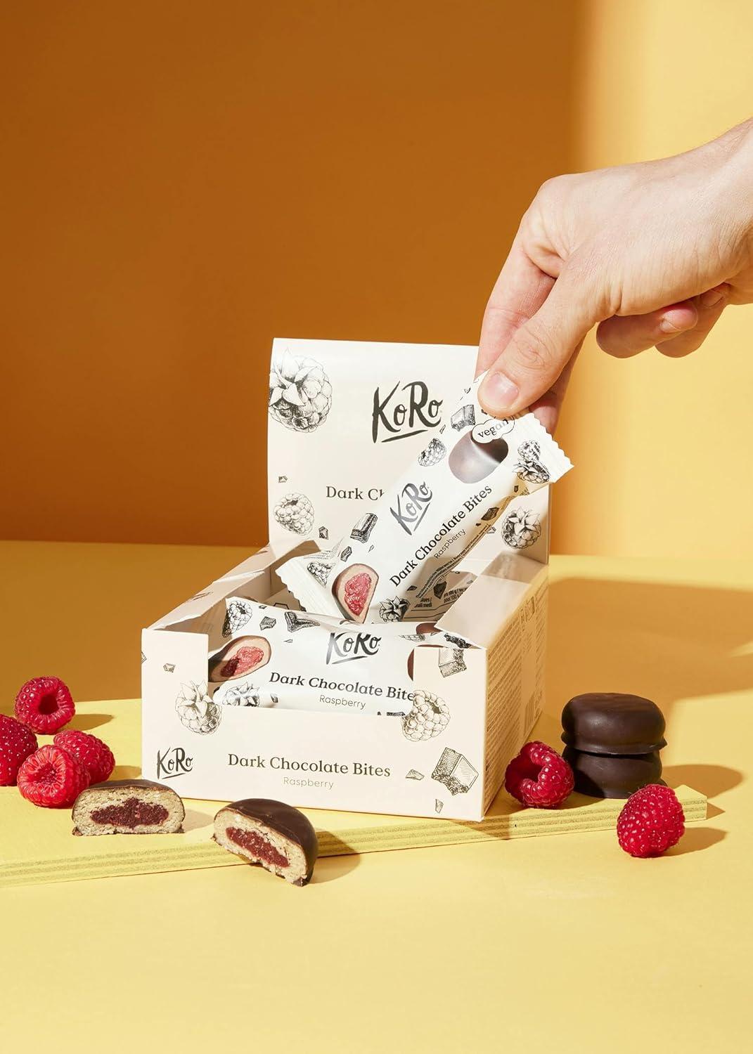 KoRo - Organic dark chocolate raspberry bites 12 x 2 x 20 g - With a ...