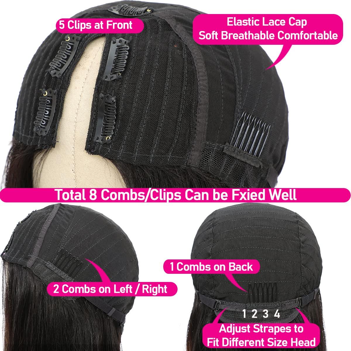 Cute Fairy V Part Highlight Bob Wig | 12 Brazilian Remy Human Hair ...