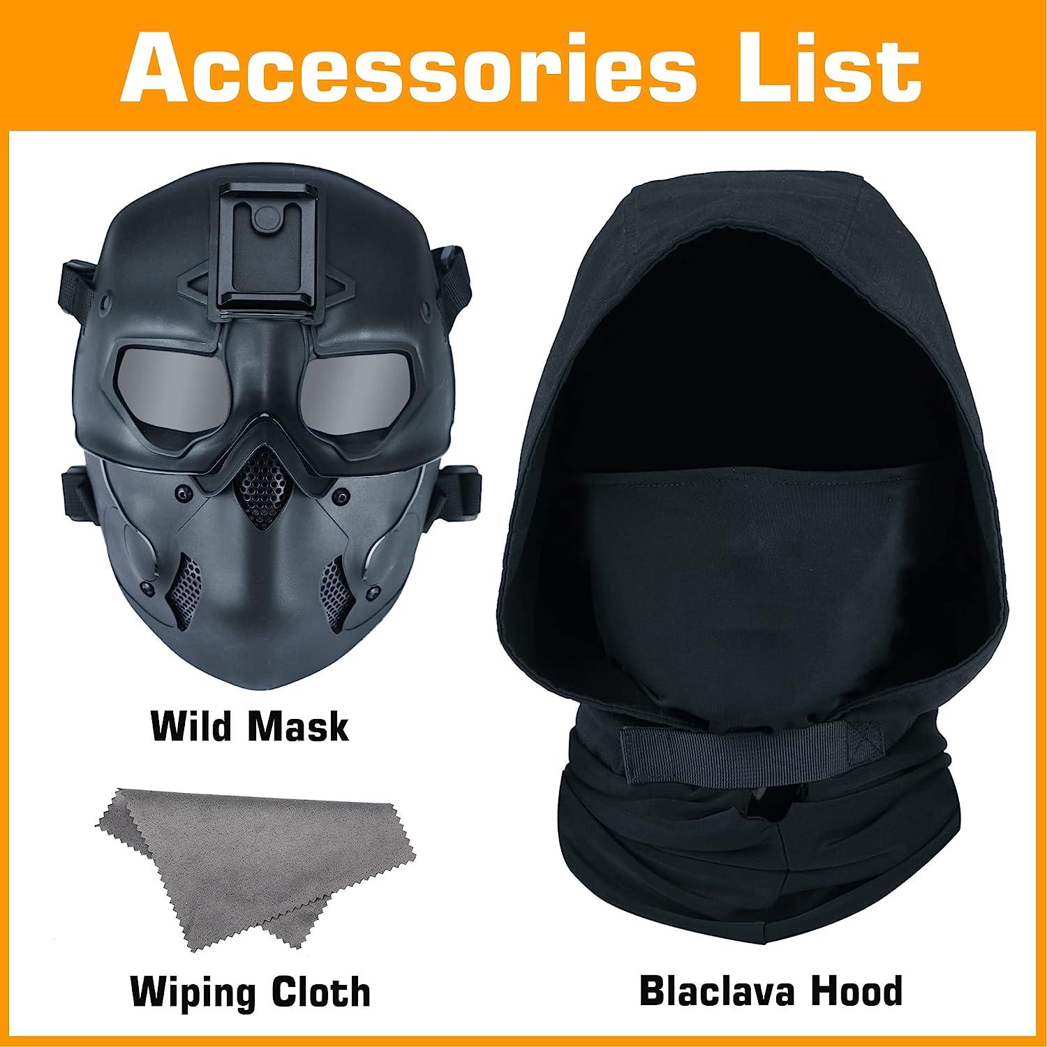 Guayma Airsoft Mask Balaclava - Tactical Outdoor Sport Face Mask for ...