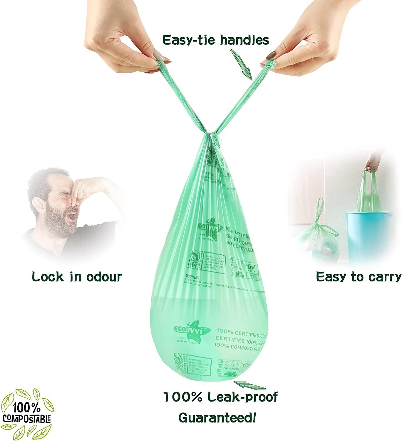 Ecoivvi Small Compost Bags 2.6-3 Gallon 80 Ct, Extra Thick 0.71 Mil ...