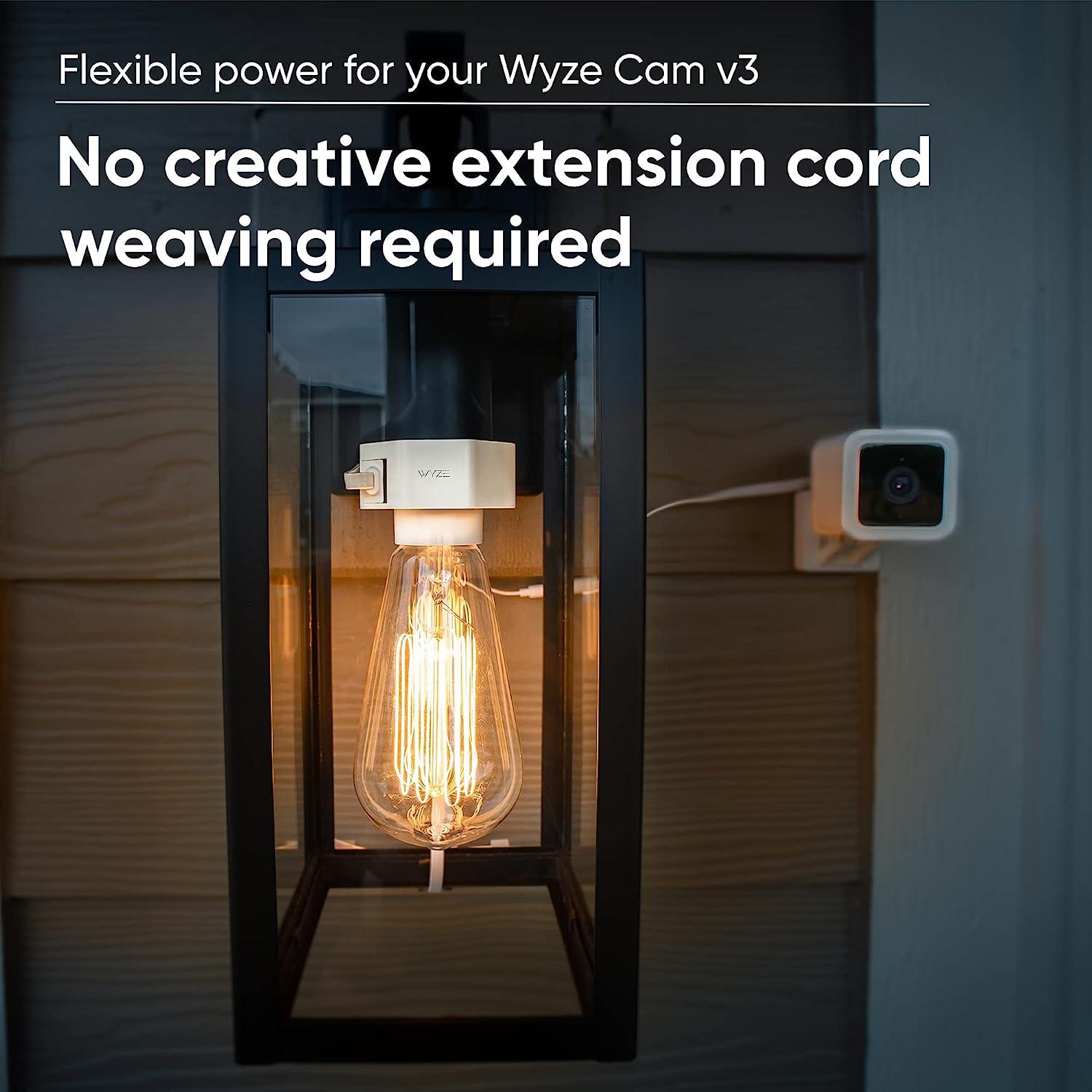 Wyze Cam v3 Lamp Socket Power Adapter - Compatible with v3 Camera (Sold ...