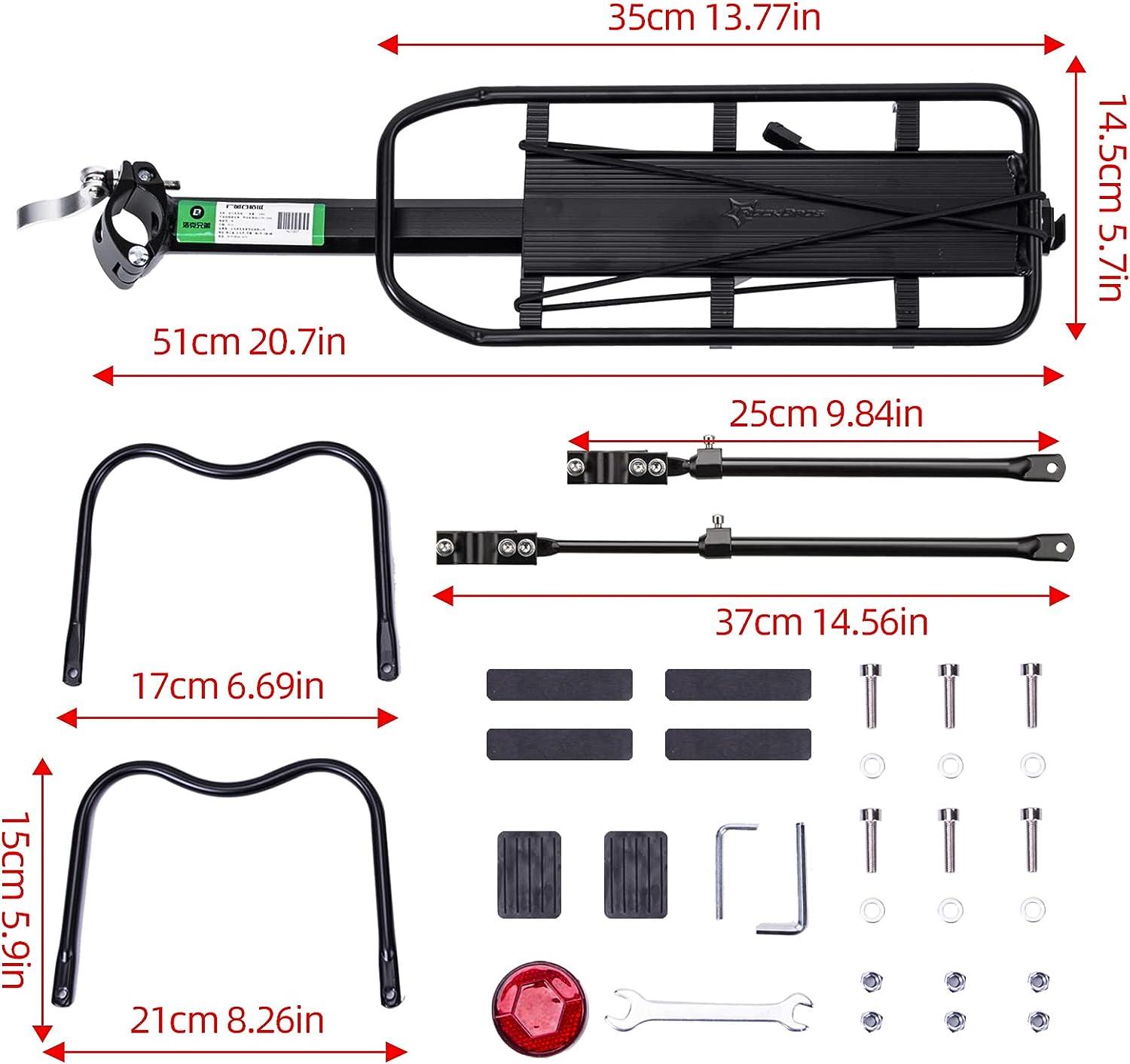 ROCKBROS Bike Cargo Rack | Adjustable Luggage Carrier Rear Rack | 165 ...
