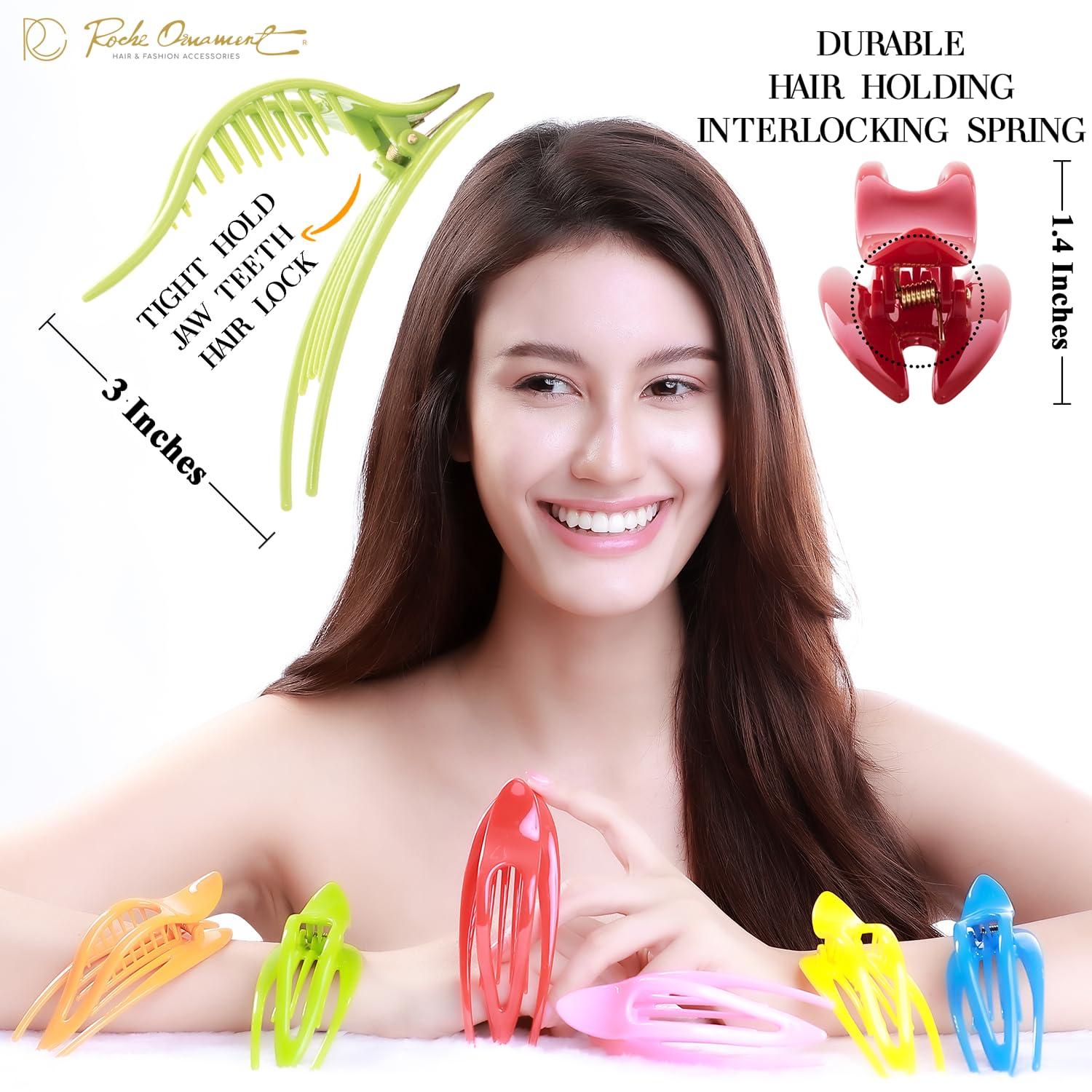 RC Roche 6-Piece French Curved Hair Clips - High-Quality Non-Slip Hair ...