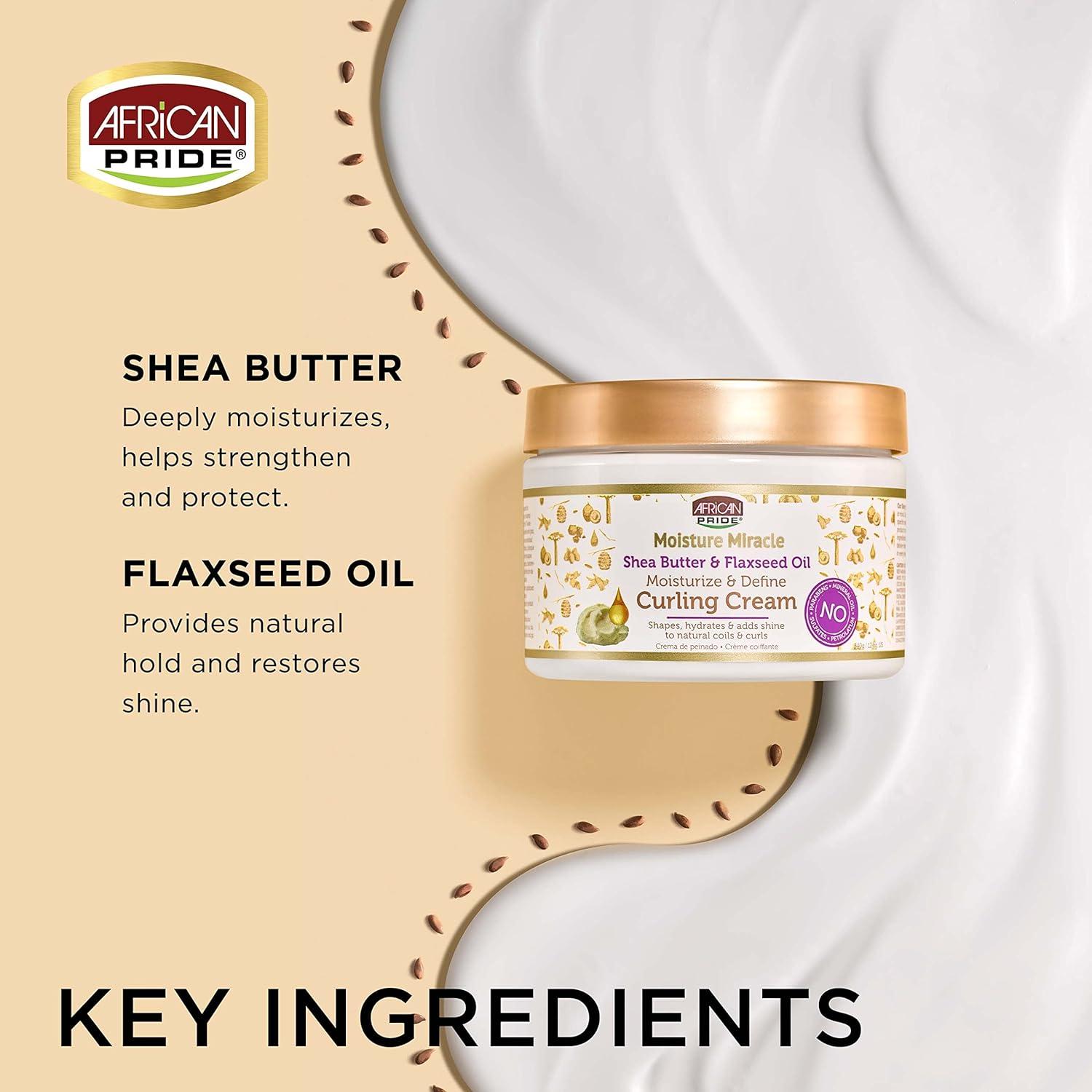 African Pride Shea Butter & Flaxseed Oil Curling Cream 12oz (3 Pack ...