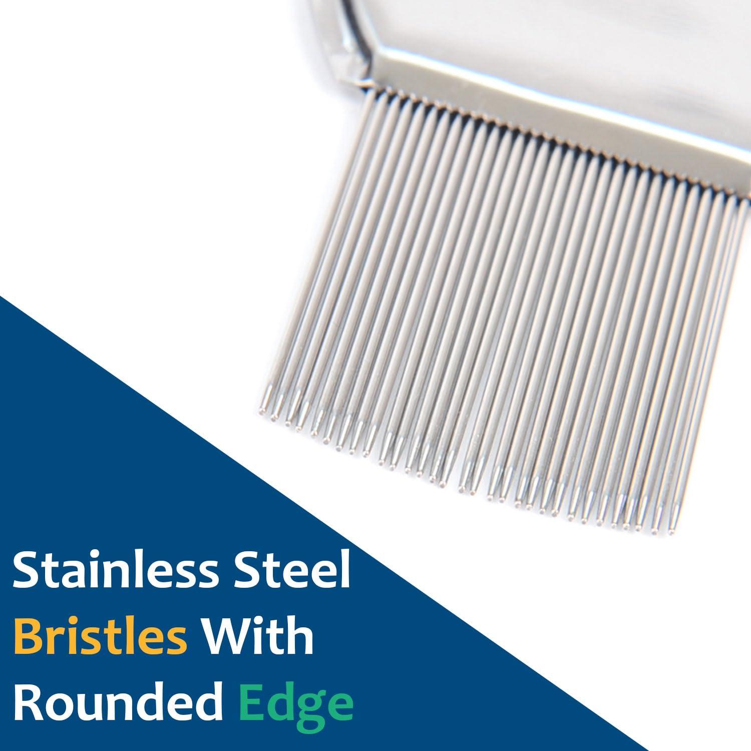 Stainless Steel Hair Nit Comb - Rounded Edge Head Lice Remover for ...