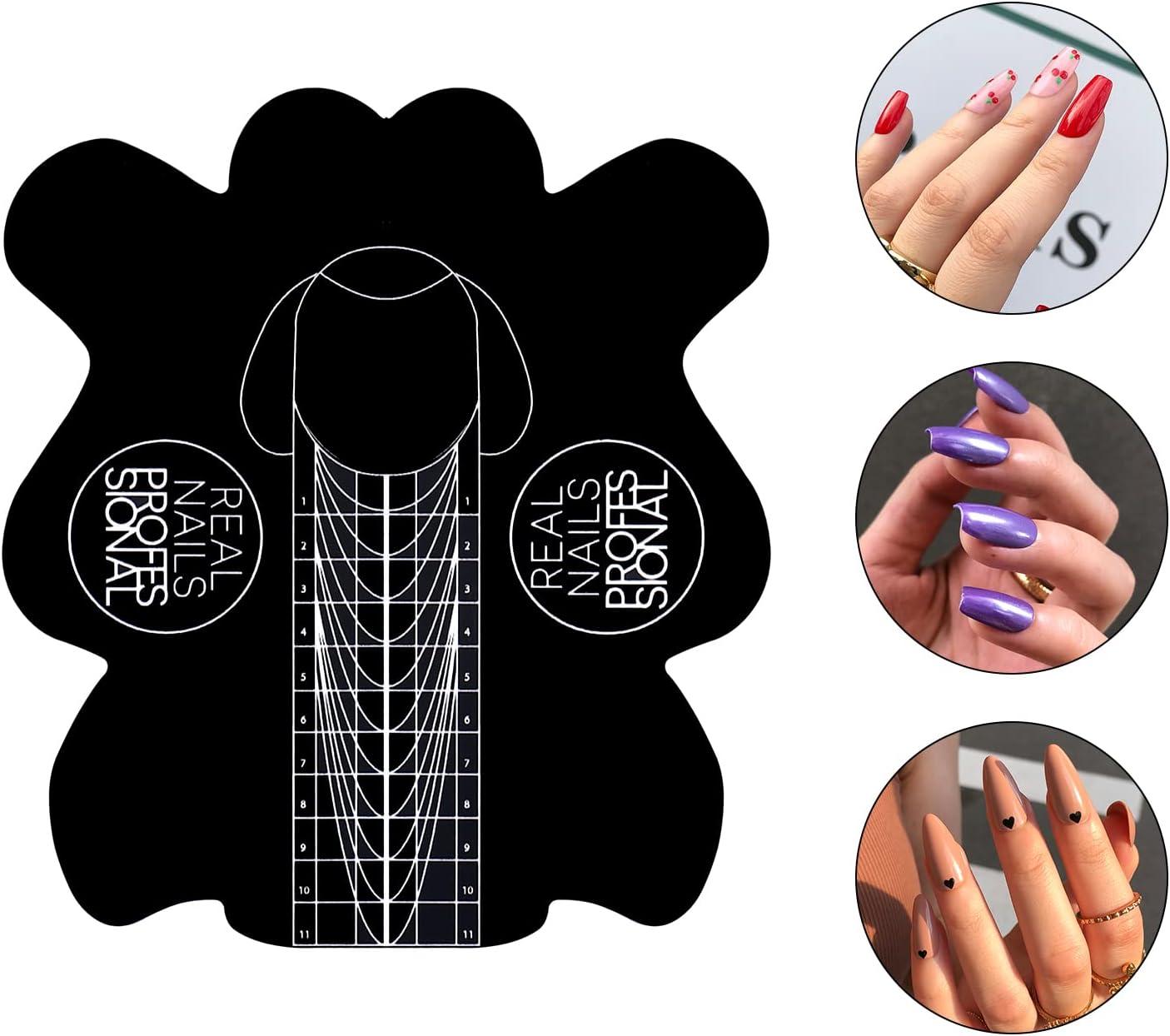 BNG 100 Pcs Square Nail Forms - French Acrylic UV Gel Tips & Stencil ...