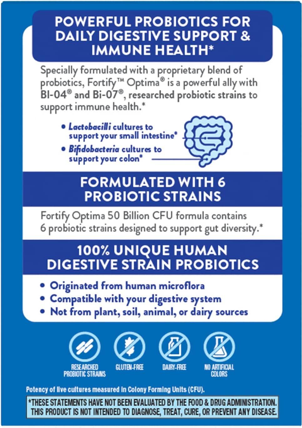 Nature's Way Fortify Optima 50 Billion Daily Probiotic - Supports ...