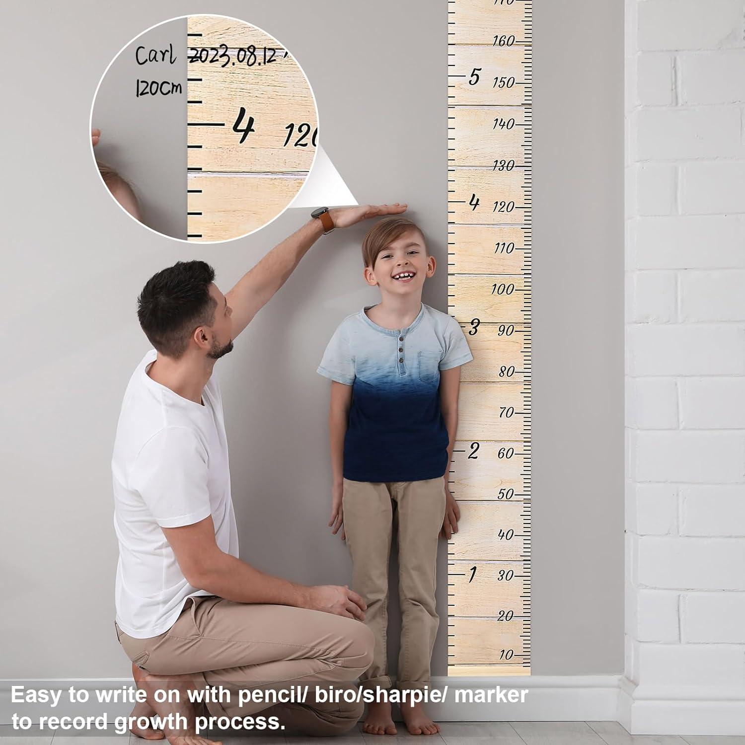 MHJY Kids Height Chart - Wooden Ruler Growth Measurement Wall Decor for ...