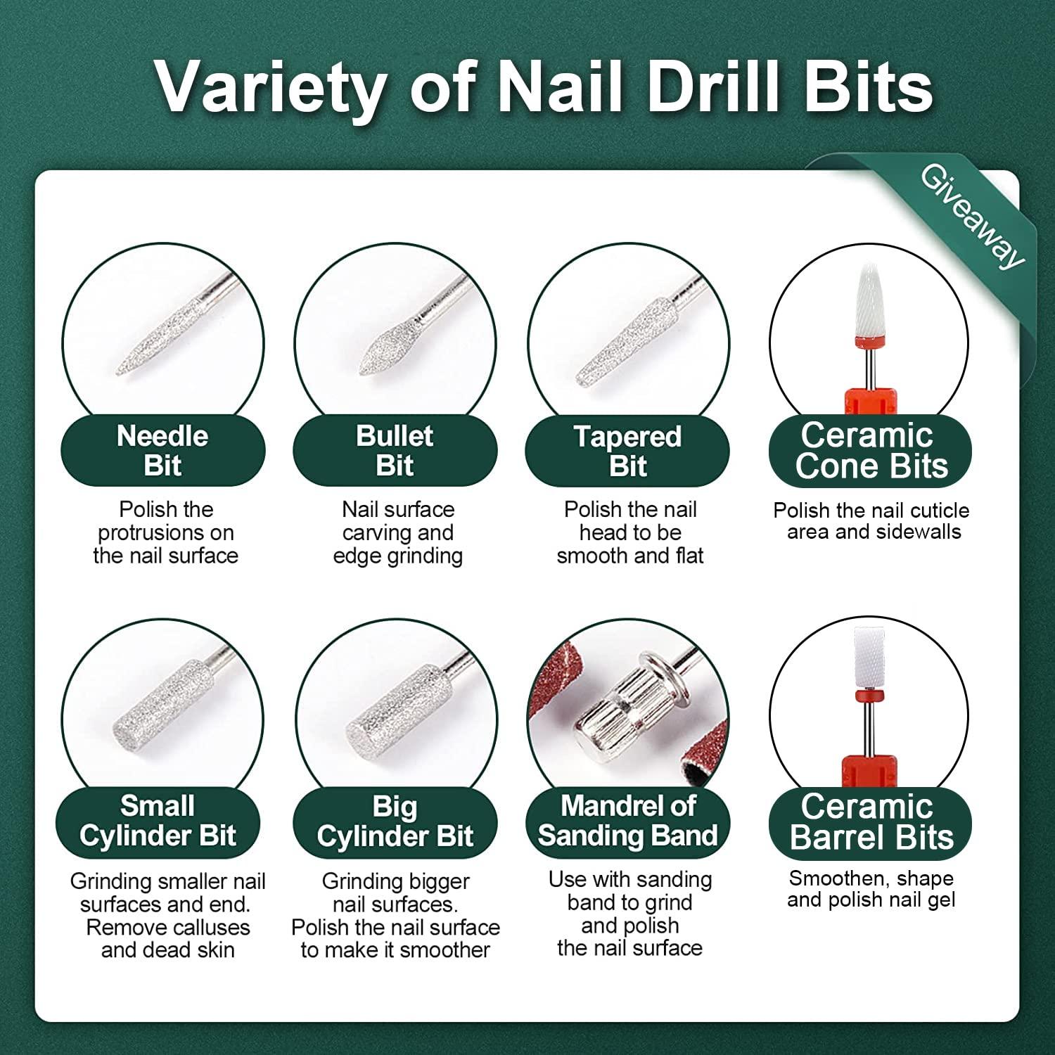 KUIIYER Electric Nail Drill Machine 35000RPM Kit with Foot-Mode & Touch ...