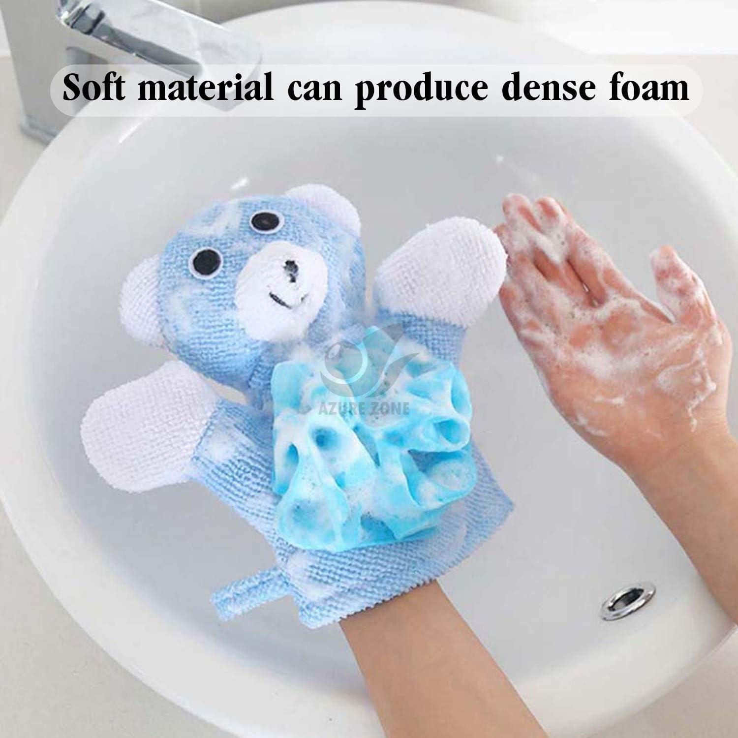 4 Pack Azure Zone Cartoon Hand Puppet Bath Wash Mitt Towel with Animal ...