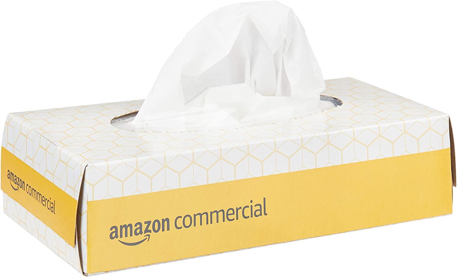 AmazonCommercial 2-Ply White Flat Box Facial Tissue|Bulk for Business ...