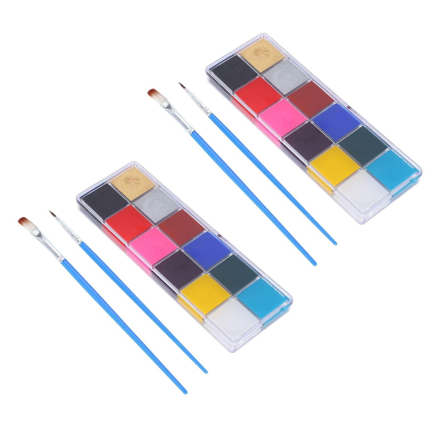 Buy 2 Sets of 12-Color Body Paint Oily Face Paint for Halloween Drama ...