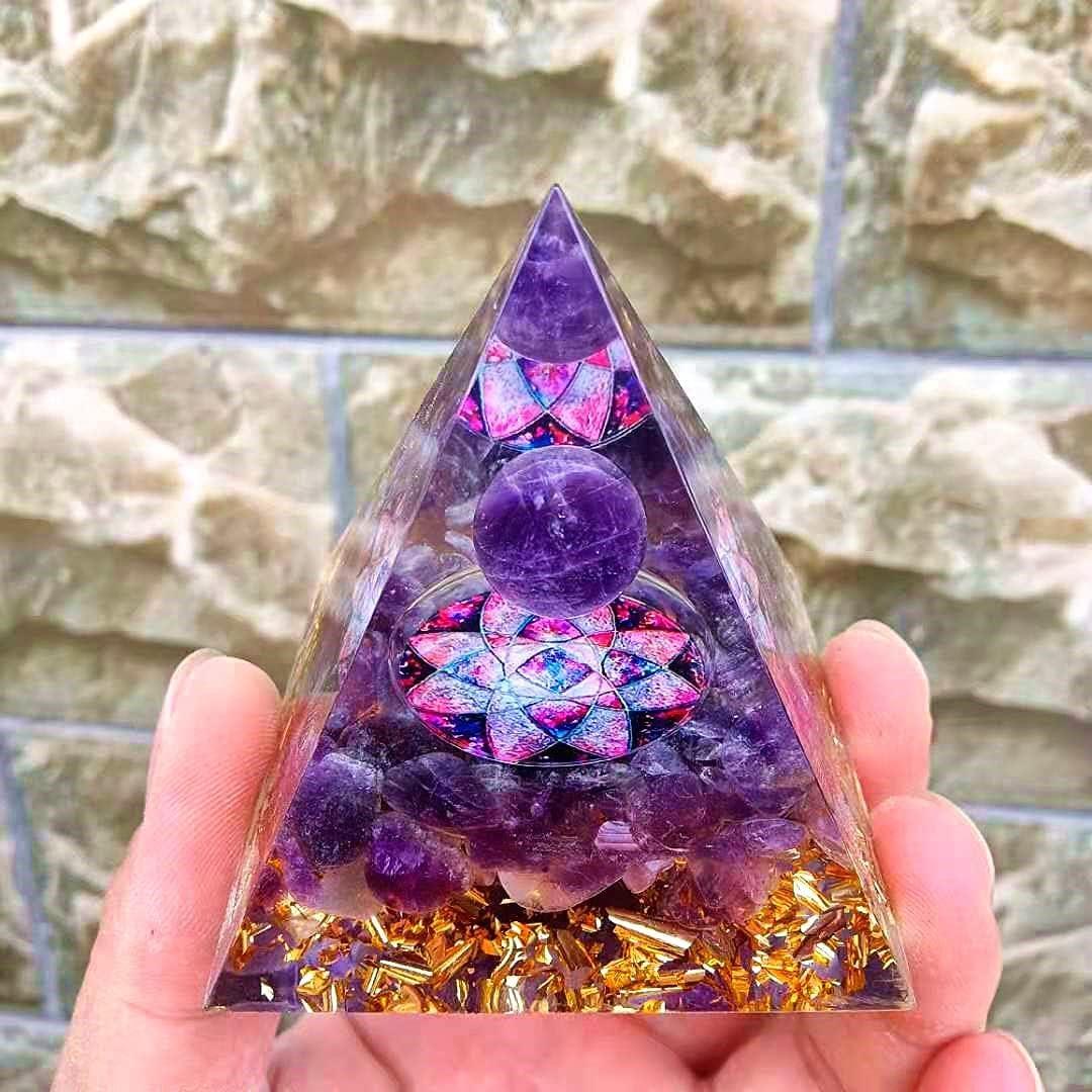 Ycingcheng 6cm Pyramid Orgon Crystal Energy Tower for Healing, Chakra ...