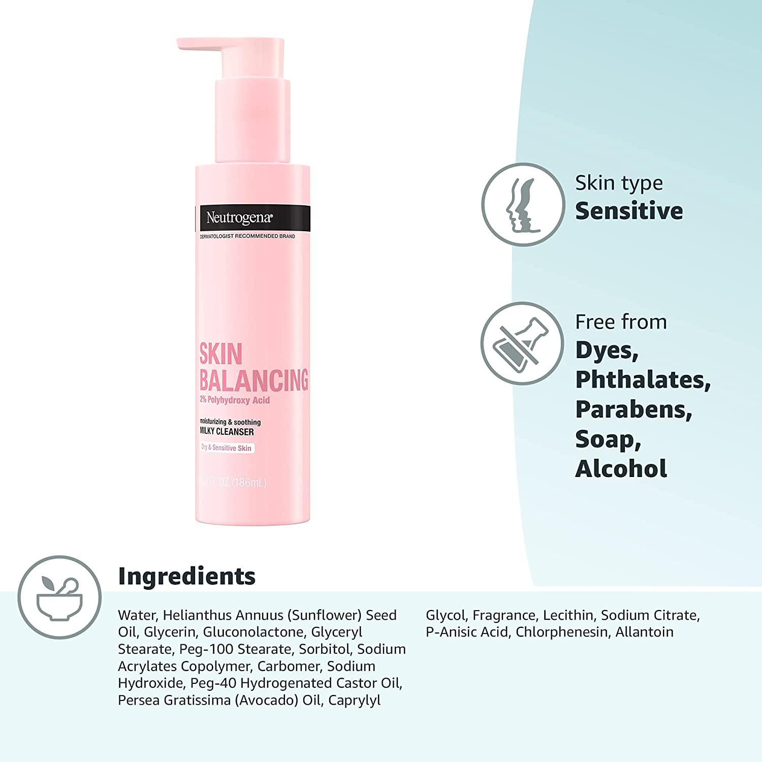 Neutrogena Skin Balancing Milky Cleanser 6.3 fl oz - Hydrating Face ...