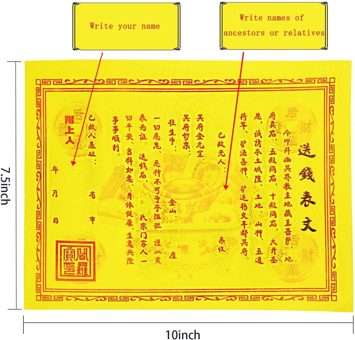 500-600 Pcs Ancestor Money joss Paper Hell Bank Note Spirit Ghost Money ...