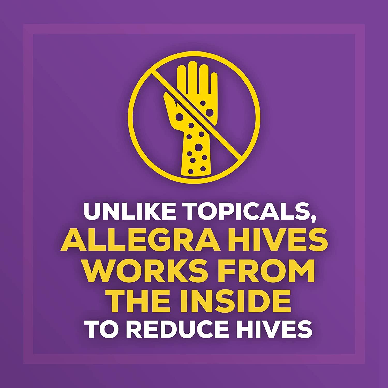Allegra Hives Non-Drowsy Antihistamine Tablets 30-Count - 24HR Relief ...