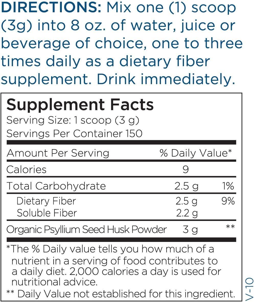 Organic Psyllium Husk Powder - 1lb, 150 Servings | Metabolic ...