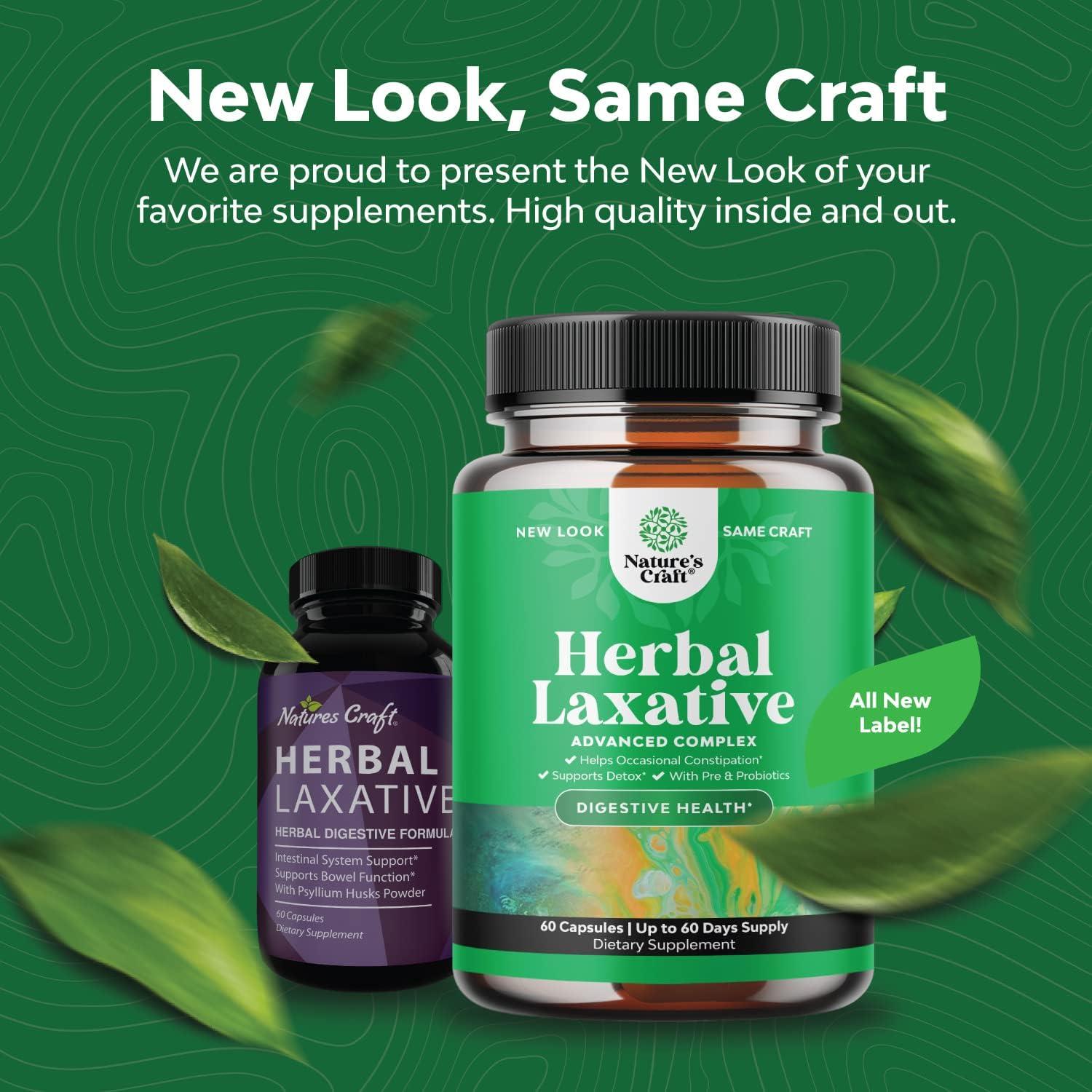 Herbal Laxative Capsules with Probiotics for Natural Colon Detox ...