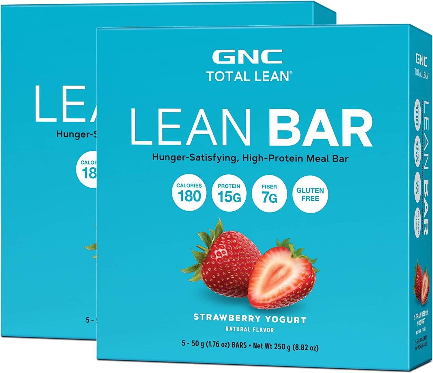 GNC Total Lean Lean Bar Twin Pack - Strawberry Yogurt Flavor | Supports ...
