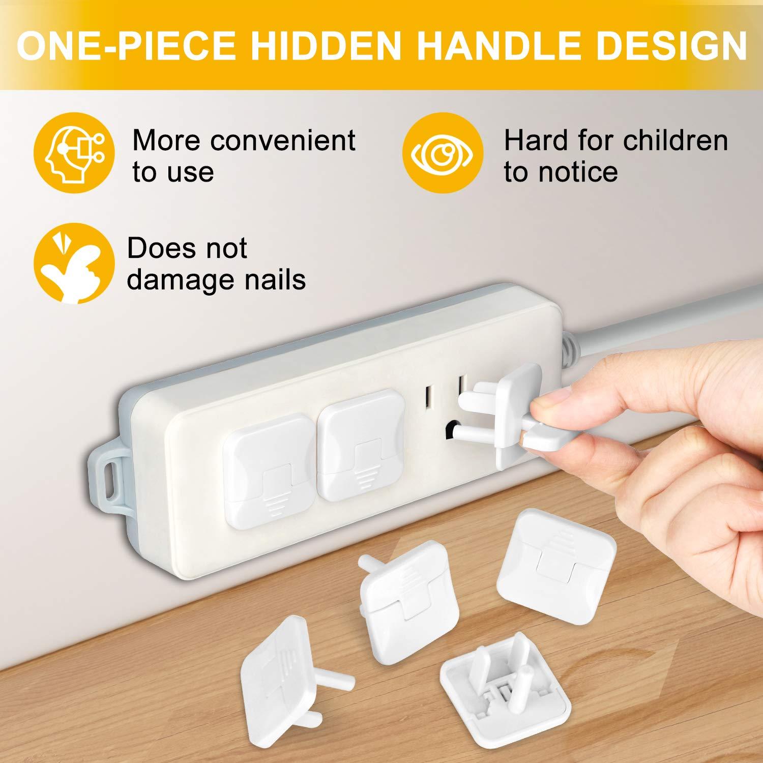 Outlet Covers Baby Proofing (40 Pack) with Hidden Pull Handle Outlet ...