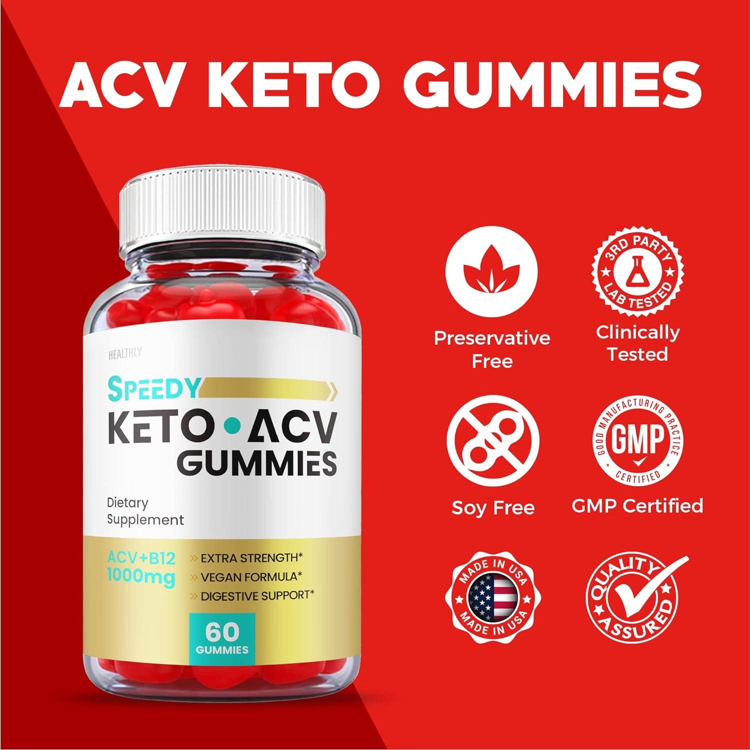 (2 Pack) Speedy Keto ACV Gummies - Advanced Formula for Weight Loss - 1000mg with Apple Cider ...