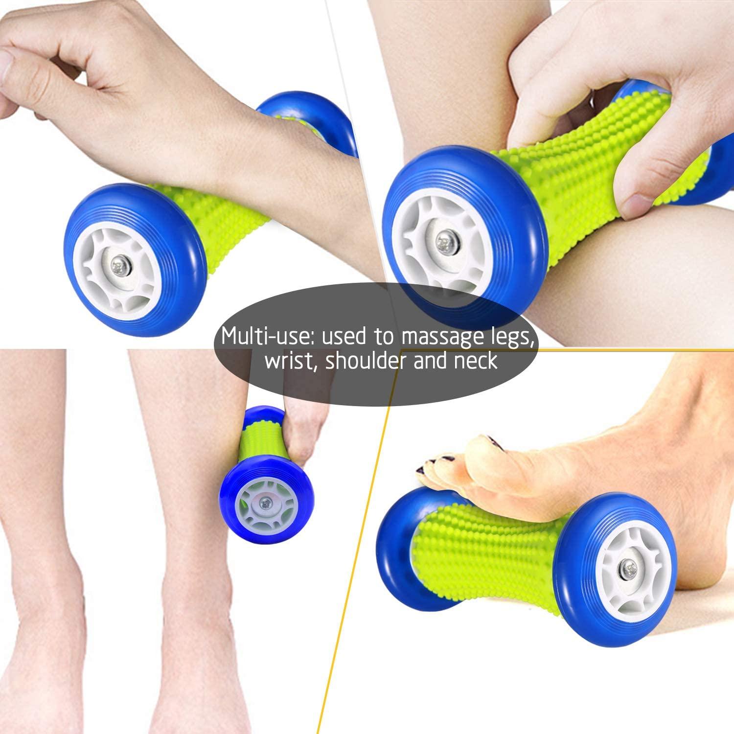 Plantar Fasciitis Foot Massage Roller with 2 Spiky Balls - Arch Pain ...