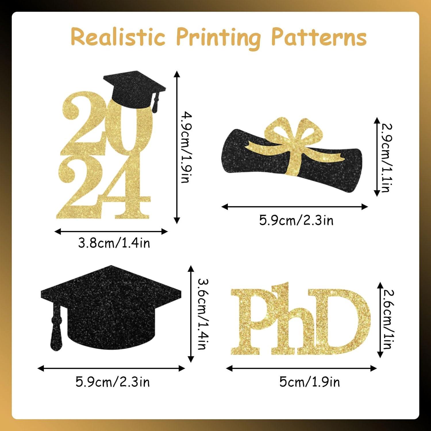 PHD Graduation Decorations 2024 36 Pcs PHD Cupcake Toppers Black and ...