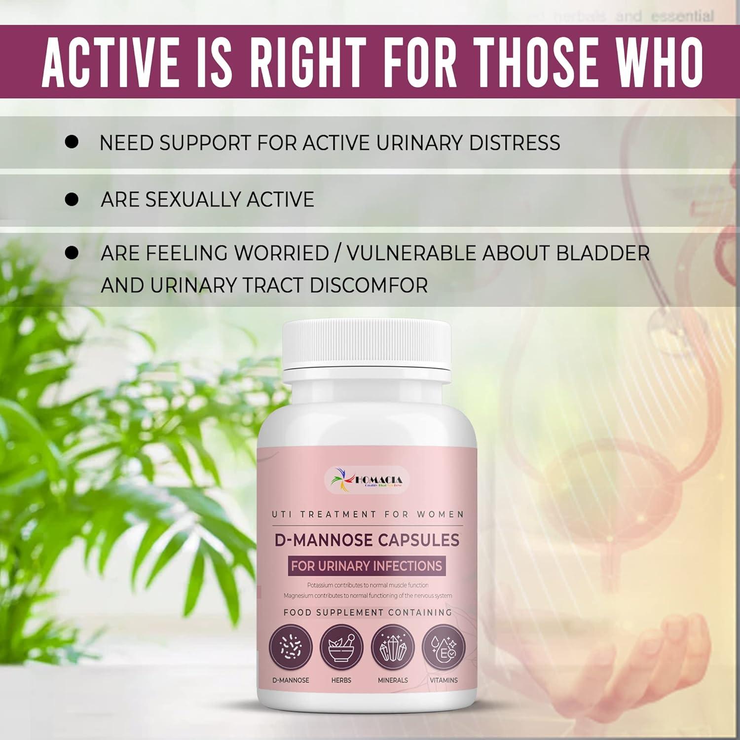 D-Mannose Capsules 2500mg - UTI & Bladder Control Treatment for Women ...