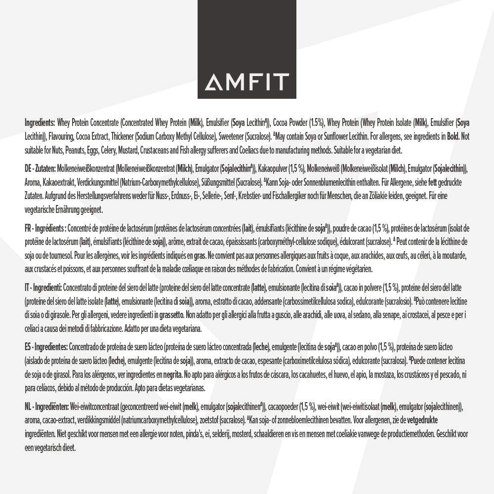 Amfit Nutrition Whey Protein Powder Chocolate Flavour 2.27 kg - 75 ...