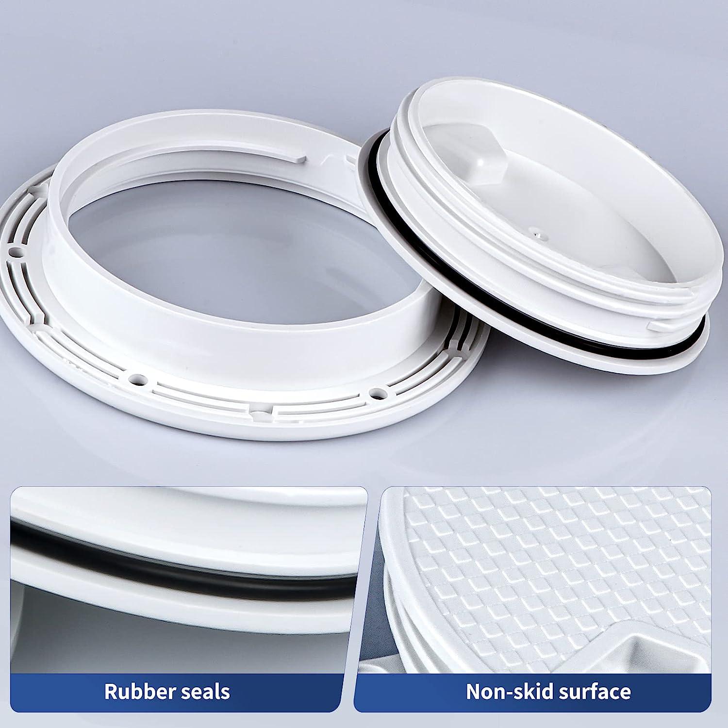 4/6/8 inch White Deck Plate Hatch with Detachable Cover - Non-Slip ...