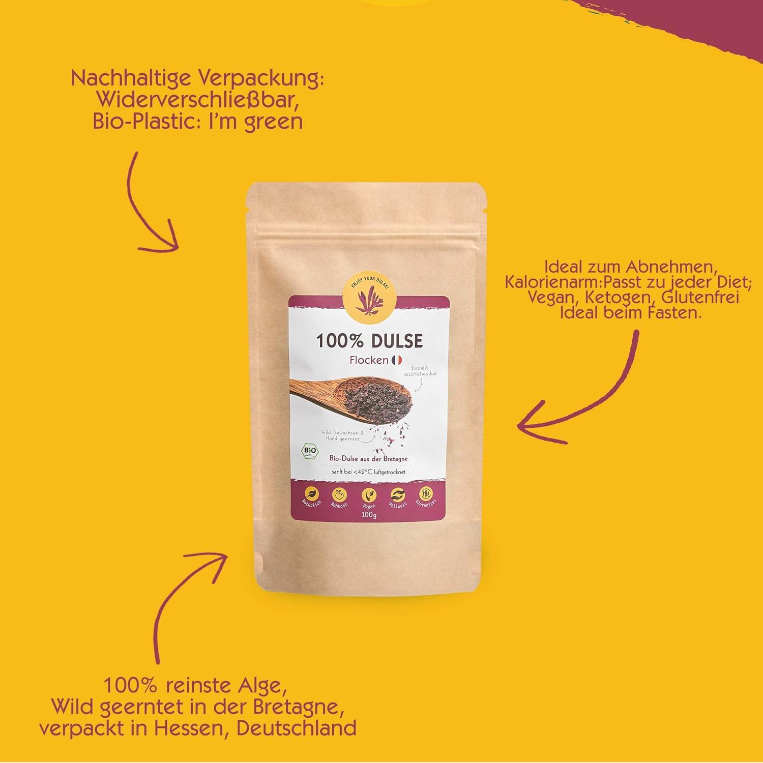 Bio Dulse Flakes 100g | Wild Harvested in Brittany France | Nutrient ...