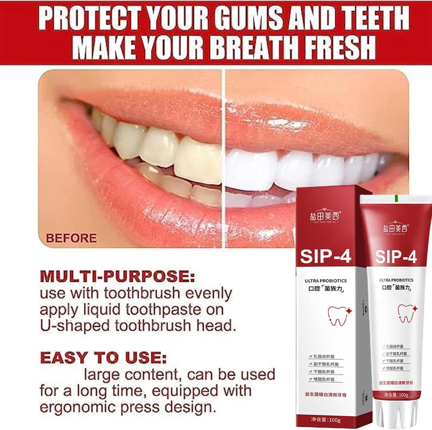 Teeth Whitening Toothpaste | Sp-4 Probiotic Toothpaste for Bad Breath ...
