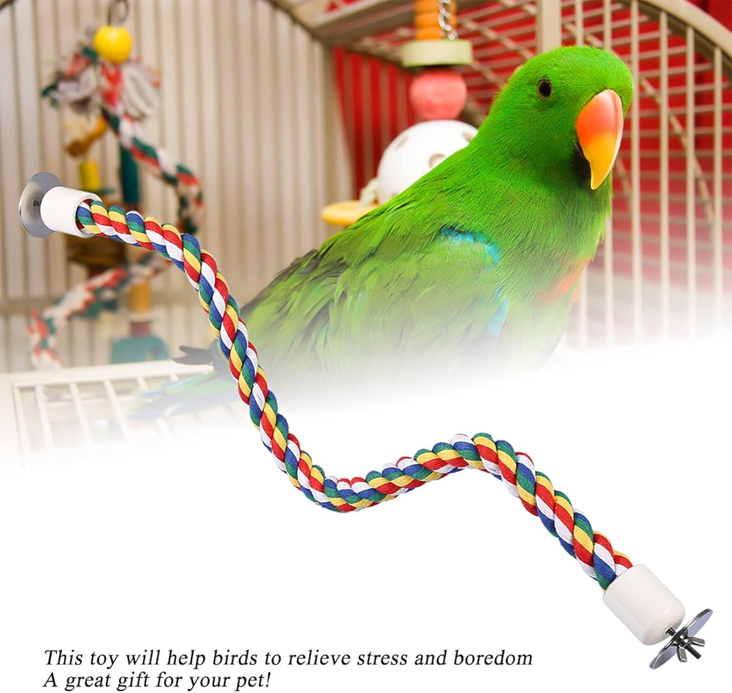 Colorful Bird Rope Bungee Toy - Flexible Parrot Ladder Swing & Cage ...
