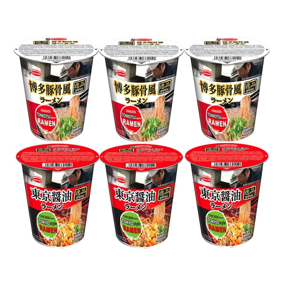 Acecook Ippin Instant Ramen Cup (Tokyo Shoyu + Hakata Tonkotsu)(Pack of 6) Acecook Ippin Instant Ramen Cup (Tokyo Shoyu + Hakata Tonkotsu)(Pack of 6)