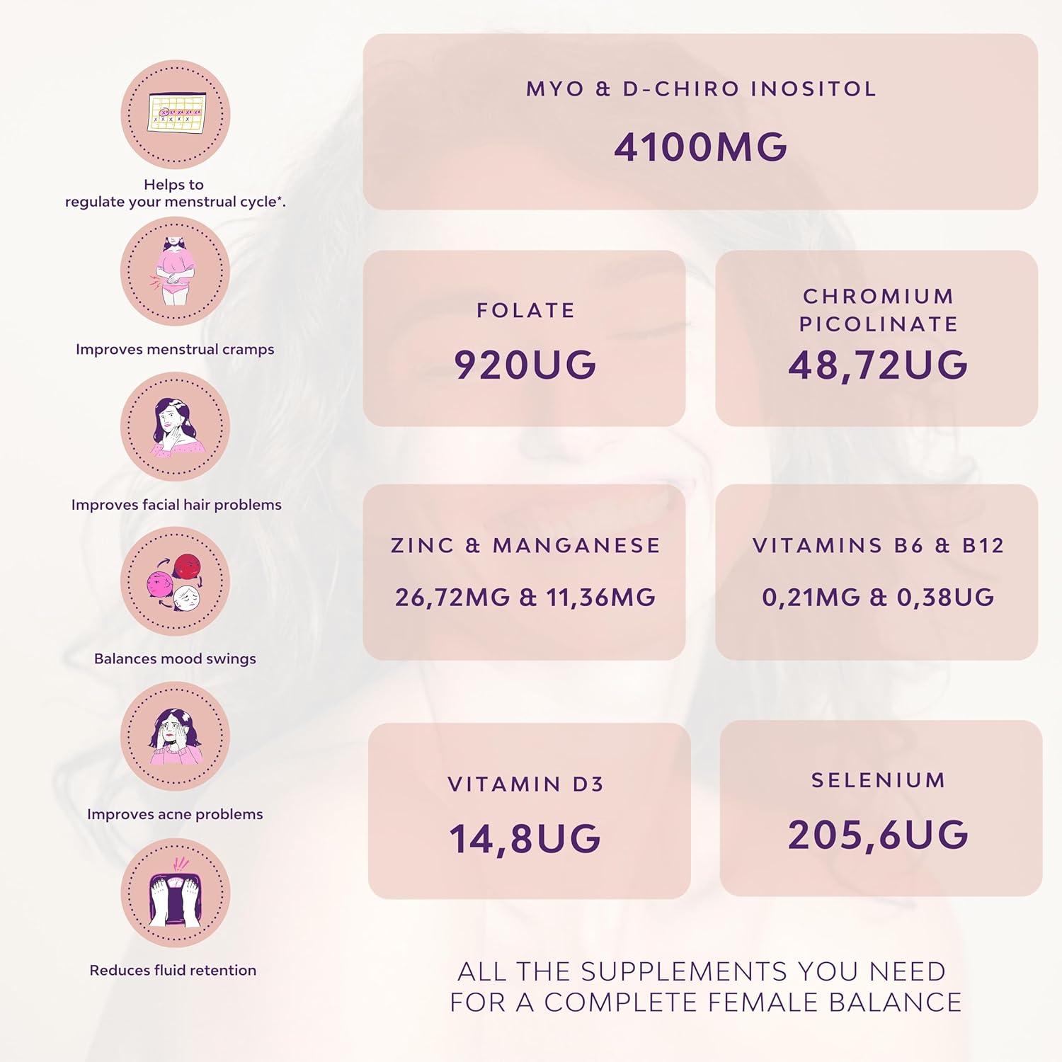 Inositol Myo & D-Chiro PCOS 4100MG Vegan Capsules - Hormonal Balance ...