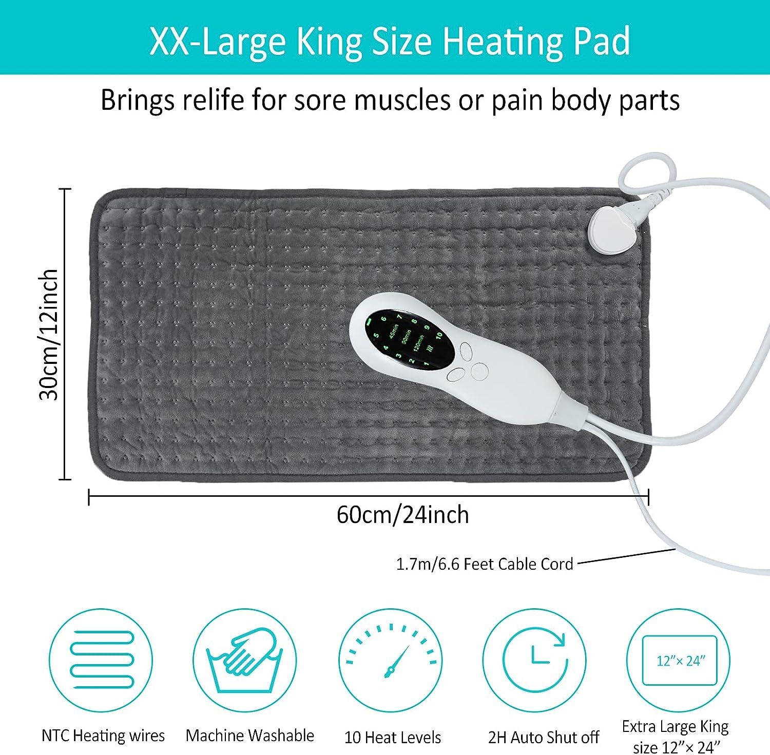 Electric Heating Pad for Pain Relief - 10 Heat Settings, Auto Shut Off ...