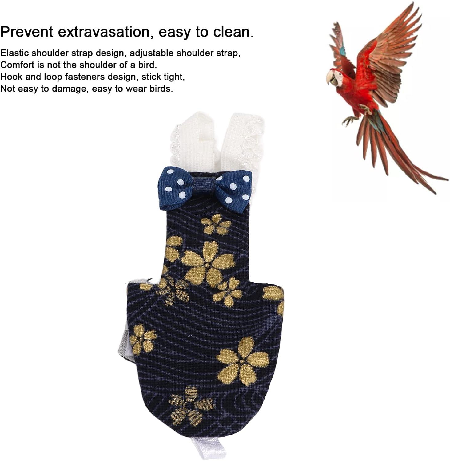 EVTSCAN Bird Diaper Adjustable Golden Flower Pattern Pet Bird Nappies ...
