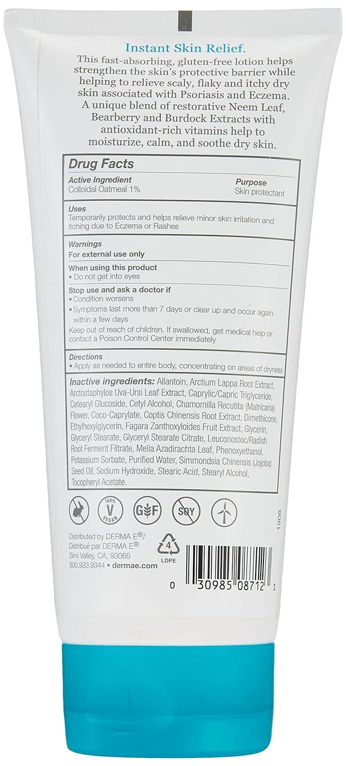 DERMA-E Eczema Relief Lotion 6 Fl Oz - Soothing Itchy Skin Cream for ...